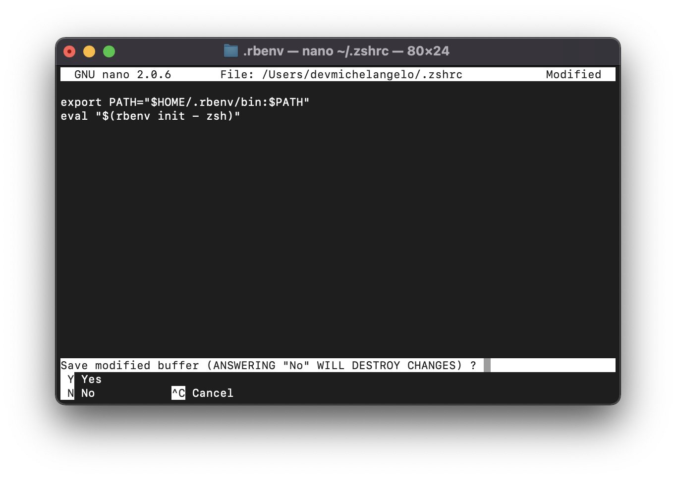 Ruby on MacOS - 맥 루비 설치(rbenv) | Michelangelo's Atelier